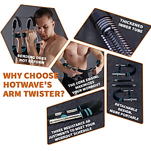 HOTWAVE Ultimate Twister Arm Exerciser.Adjustable Chest Expander, Forearm Enhanced Exercise Strengthener.Upper Body Strength Training Machine.Portable Spring Resistance Home Workout Equipment