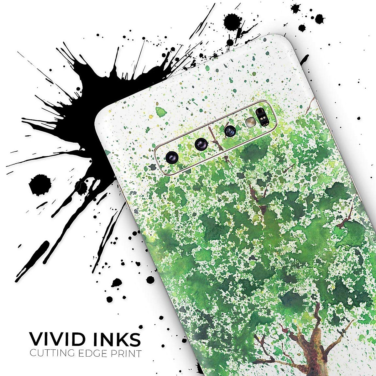 DesignSkinz Splattered Watercolor Tree of Life Protective Vinyl Decal Wrap Skin Cover Compatible with The Samsung Galaxy S20 (Screen Trim & Back Glass Skin)