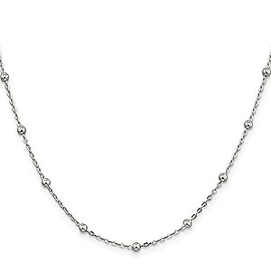 IceCarats 925 Sterling Silver 1.3mm Beaded Ball Chain Necklace 18 inch