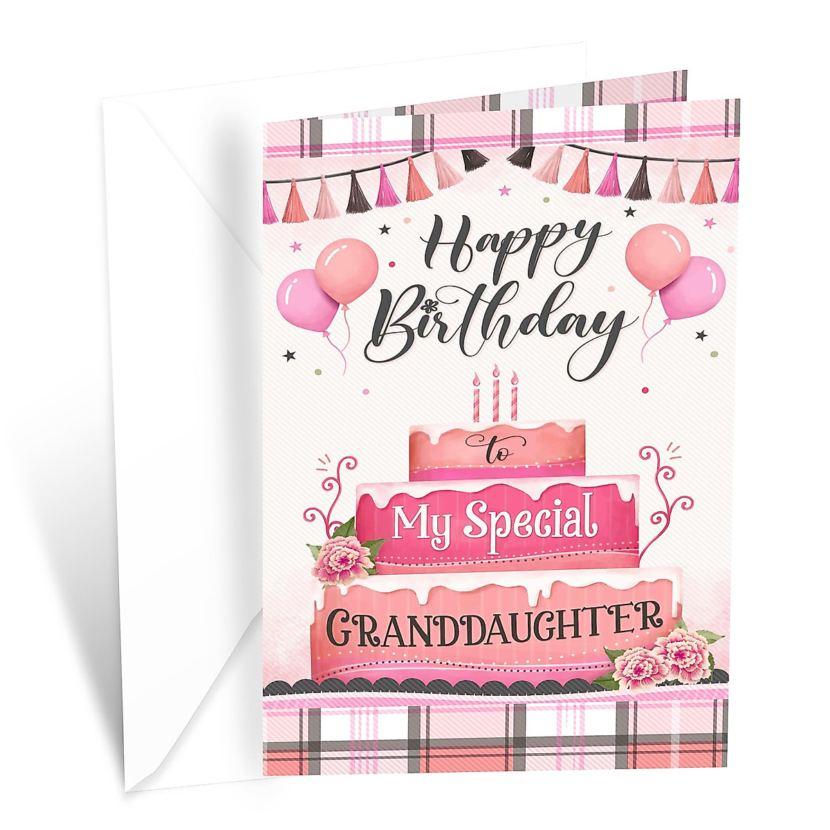 Prime Greetings Granddaughter Birthday Card, Made in America, Eco-Friendly, Thick Card Stock with Premium Envelope 5in x 7.75in, Packaged in Protective Mailer
