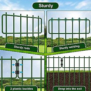 20 Pack Animal Barrier Fence,No Dig Garden Decorative Fence Rustproof Metal Wire Panel Border for Dog Defense Animal Barrier Rabbit Fencing Flower Edging for Yard Landscape Patio Outdoor 20.2ftx17in