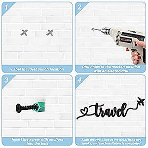 Qmetalart Travel Decor Metal Wall Art Backdrop Decoration Sign Word Hanging for Home Living Room Bedroom Office Housewarming Gift for Travel Lover