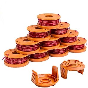 X Home WA0010 Weed Eater String Compatible with Worx Select Electric String Trimmers, 10 Spools & 2 Caps