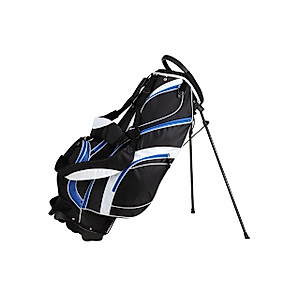Precise S7 Tall Men’s (6'1" to 6'4") Right Handed Complete Golf Club Set Include 460cc Driver, 3 Wood, 5 Wood, 24* Hybrid, 5-9 PW Irons, Sand Wedge, Putter, Deluxe Stand Bag & 4 Headcovers, Black/Blue