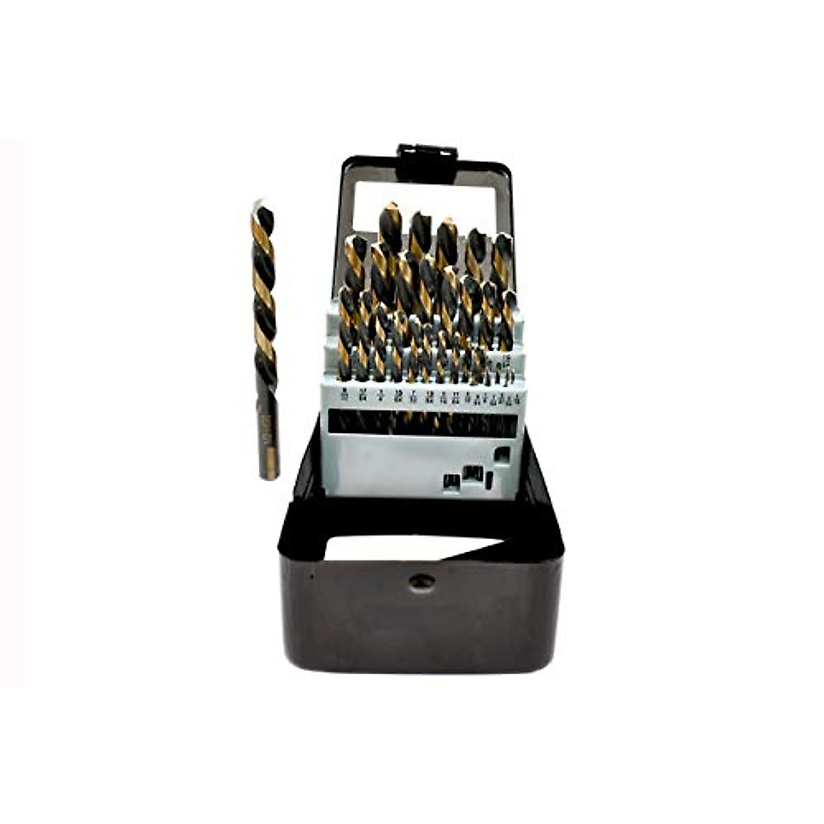 29PC Left Hand Industrial Black & Gold Drill Bit Set 135 degree split Point