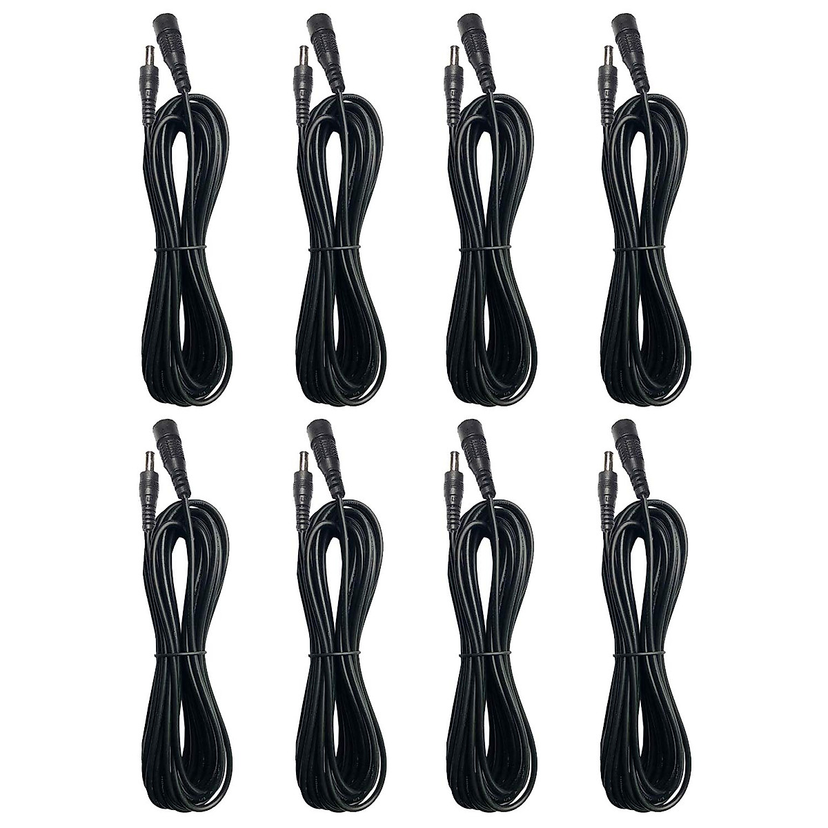 Power Extension Cord, 8 Pack DC 12v 10ft 2.1mm x 5.5mm Power Adapter Supply Camera Extension Cable for CCTV Wireless IP Security Camera, LED Strip, Car, Monitors,DVR, Audio Camera,Router (8 Pack)