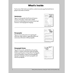 Evan-Moor Writing Fabulous Sentences & Paragraphs, Grades 4-6, Homeschool & Classroom Workbook, Activities, Main Ideas, Topic Sentences, Figurative Language, Descriptive Details, Writing Skills