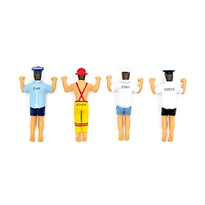 NPW Novelty Drink Glass Markers - Men in Uniform, Set of 4