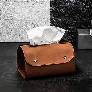CERFNY Leather Tissue Pack, Drawer Carton, Tissue Bag Brown