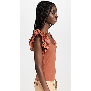 Ulla Johnson Women's Koa Top, Auburn, Orange, M