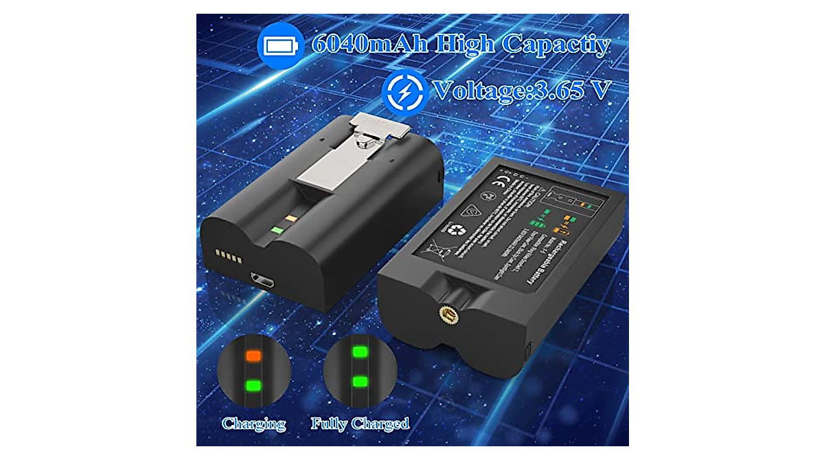 2 Packs 6040mAh Rechargeable Battery & USB Station for Ring