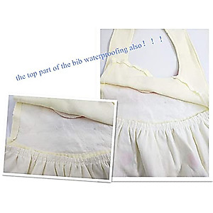 GZMM Baby Girl's Princess Type Waterproof Bibs with Adjustable Snaps,2 Pack