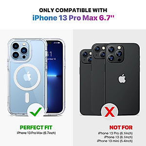 Diaclara Magnetic Designed for iPhone 13 Pro Max Case [2023 New] Compatible with MagSafe, Built-in Touch Sensitive Anti-Scratch Screen Protector, Phone Case for iPhone 13 Pro Max 6.7" (Clear)