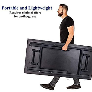 Halter Folding Computer Table, 47 Inches, Black Desk with Black Frame