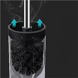 Plastic Toilet Bowl Brush Stainless Steel Long Handle Toilet Brush Wall Mounted Toilet Cleaner Brush with Stand Easy Install