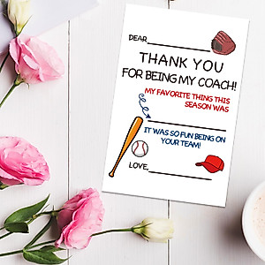 Arsagen Thank You Card for Baseball Coaches, Awesome Appreciation Card for Men or Women, Personalized Baseball Teacher Thank You Card, Thank You for Being My Baseball Coach