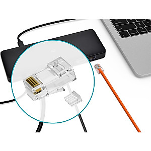 Monoprice Cat6 Plug Solid W/Insert 50U 100pcs/Bag