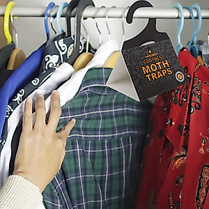 Sancodee 16 Pack Clothes Moth Traps with Natural Pheromones, Hanging Glue Trap Clothing Moth Prevention Trap, Moth Trap Sticky Boards for Closets Kill Case-Bearing Webbing Moths