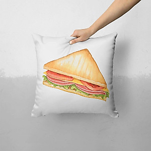 iiRov Clubhouse Ham Sandwich - Custom Decorative Home Decor Indoor or Outdoor Throw Pillow Cover for Sofa, Bed or Couch Cushion (Pillow CASE Cover ONLY)