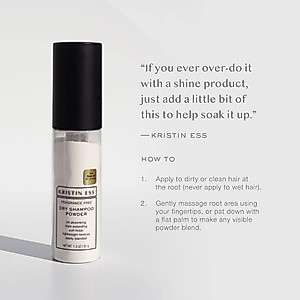 Kristin Ess Hair Fragrance Free Dry Shampoo Powder Spray for Oily Hair - Absorbs Oil, Style Extending Dry Shampoo for Men and Women, Easily Blended, Lightweight Formula, Vegan, 1.3 oz (Pack of 2)