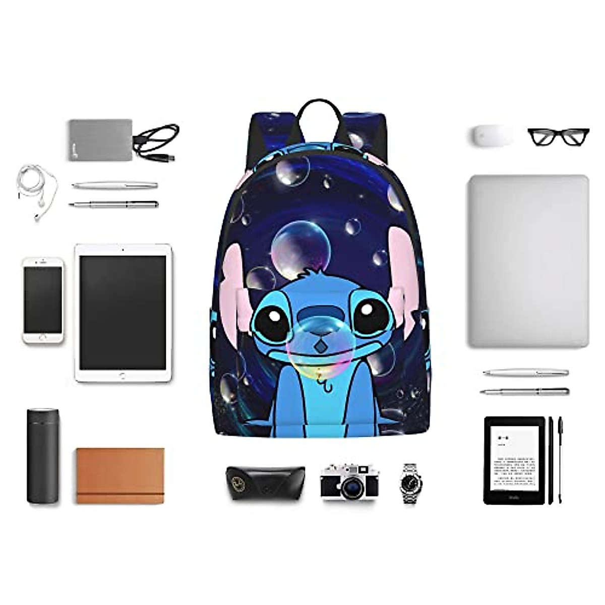 Anime Backpack, 16 Inch Large Capacity Multifunction Laptop Backpacks Daypack, Cute Cartoon Book Bag for Work Travel