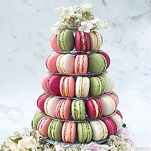 6 Tiered Tray Stand for Macarons - Round Cupcake Tower Stand Tea Party Decorations Cupcake Holder Dessert Table Display Set Donut Stand - Wedding Cake Stand Macarons and Cupcake Tower Party Supplies
