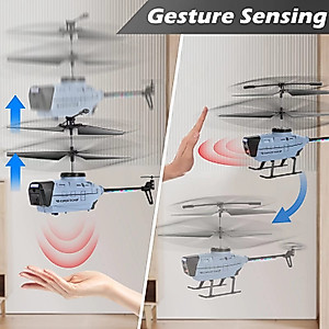 VATOS Remote Control Helicopter, 2.4GHz Obstacle Avoidance Aircraft with Altitude Hold and LED Light, 3.5CH RC Helicopter with Gyro Stabilizer, Support One Key Take Off/Landing Indoor to Fly