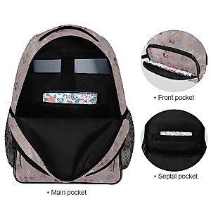 OREZI Fashion Backpack for Women Girl Rose Gold Leopard Schoolbag Backpack Bookbags Travel Bag Casual Daypack Rucksack for Student Teenagers kid's