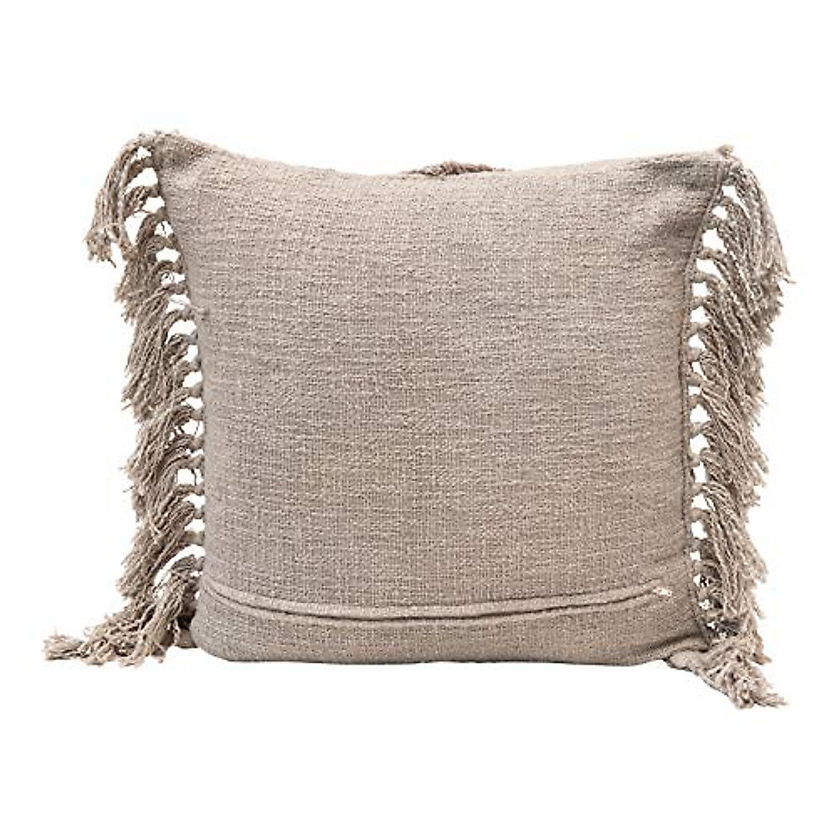 Creative Co-Op Cotton Blend Tufted Pattern & Tassels, Grey Pillow
