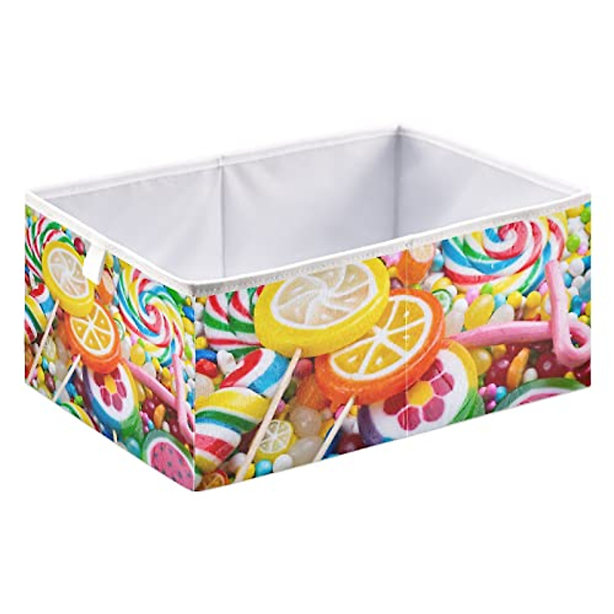 Round Candy Storage Basket Storage Bin Rectangular Collapsible Shelves Basket Shelves Cloth Baskets Organizer for Boys Girls Toys