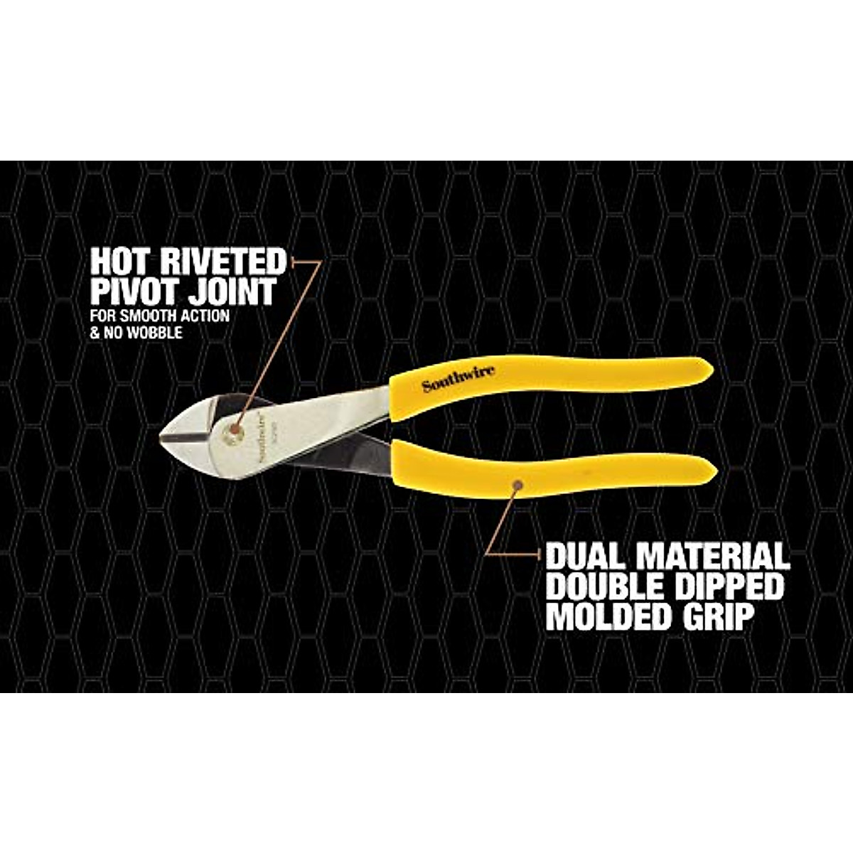 Southwire - 58289440 Tools & Equipment DCP8D 8-Inch High-Leverage Diagonal Cutting Pliers with Dipped Handles