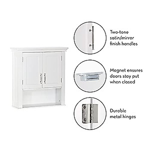 RiverRidge Somerset Two-Door Bathroom Storage, White Wall Cabinet