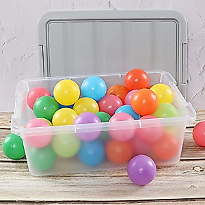 Inhouse 2 Packs Plastic Storage Box with Lids, 14 Quart Latching Bin