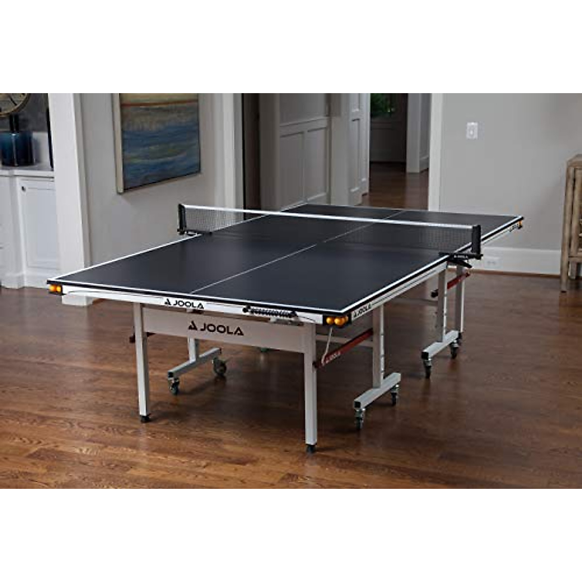 JOOLA Rally TL - Professional MDF Indoor Table Tennis Table w/ Quick Clamp Ping Pong Net & Post Set - 10 Minute Easy Assembly - Corner Ball Holders - Ping Pong Table w/ Playback Mode,