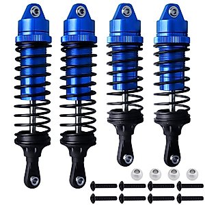 Hobbyfire Shocks Aluminum Threaded Absorber Damper Upgrades Parts Accessories for 1/10 Traxxas Rustler 4X4 VXL Stampede 4X4 Hoss 4X4 Replace 5862 (Navy Blue)