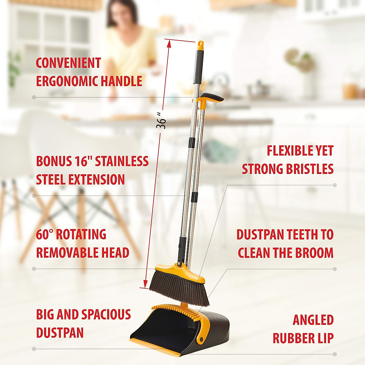Broom and Dustpan (Yellow)