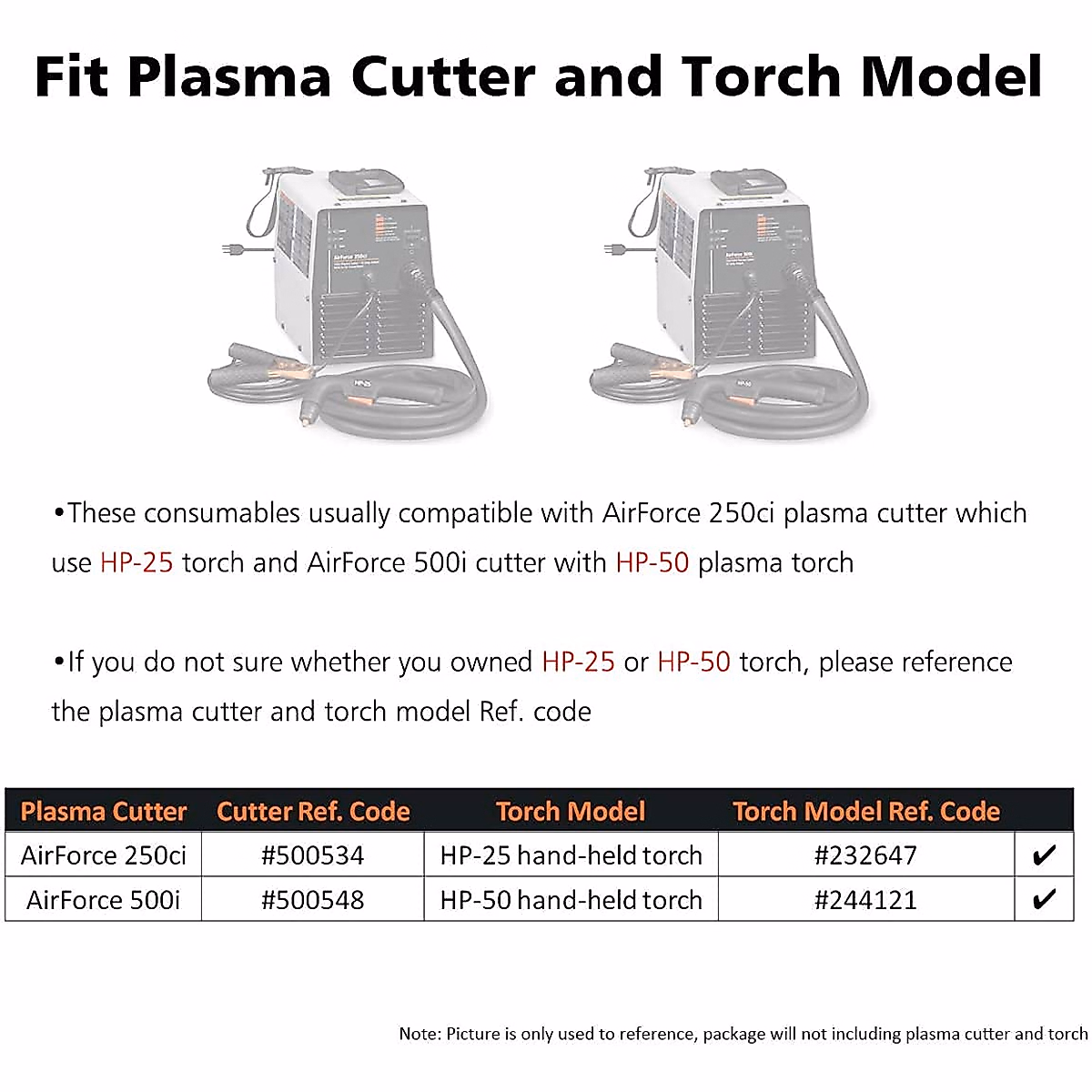 Theia Plasma | AirForce 250Ci HP-25 Plasma Torch consumable 20A | Consumable Kit, Tip/Electrode 770723x2 770496x5 | compatible with Hobart AirForce cutter & miller HP-25/50/70 (3) (770496 4kit)