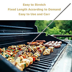 Stainless Steel Dinner Fork,BBQ Telescopic Extendable Dinner Fruit Dessert Long Handle Fork Stainless Steel Cutlery,anti rust,sturdy and durable