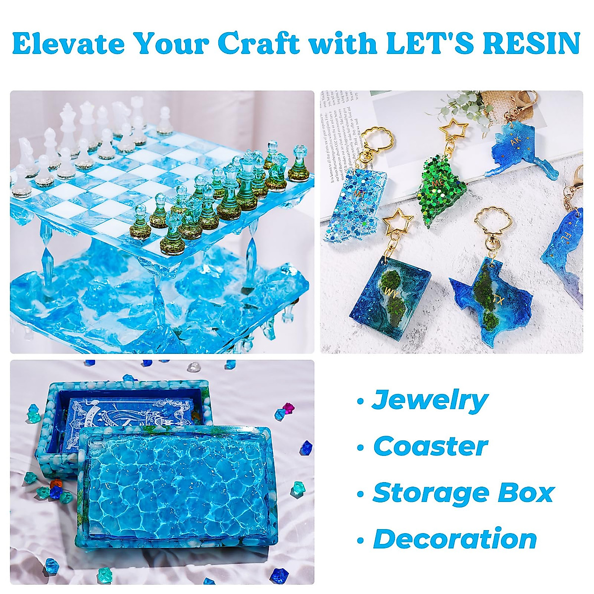LET'S RESIN Epoxy Resin Kit,1 Gallon Bubble Free & Crystal Clear Epoxy Resin, Table Top Epoxy Resin for Coating, Casting, DIY, Bar Top, River Tables, Resin Art, Wood