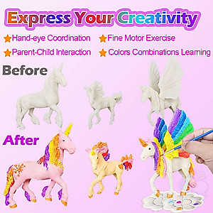 Yileqi Paint Your Own Unicorn Painting Kit, Unicorns Paint Craft for Girls Arts and Crafts for Kids Age 4 5 6 7 8 9 Years Old, Unicorn Party Favor Art Supplies DIY Kit Activities for Kid Birthday Gift