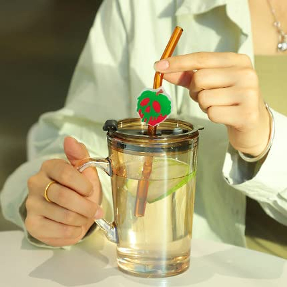 18Pcs Halloween Straw Toppers Glowing Cartoon Charms Cute Ghosts Skull Straw Tips for Halloween Party PVC Straw Decoration(SUITABLE FOR3-6MM/0.11-0.23IN STRAW)…