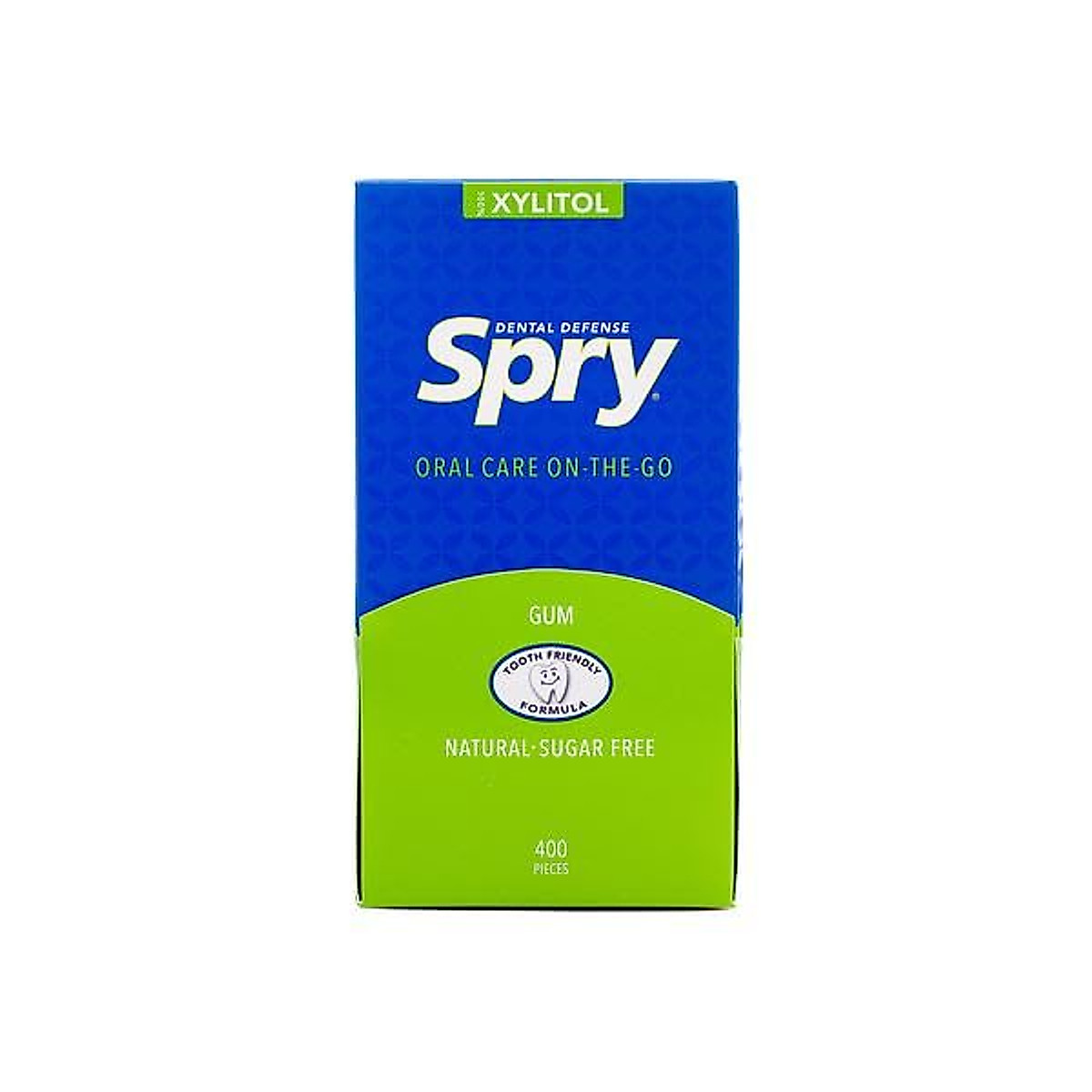 Spry Fresh Natural Xylitol Chewing Gum Dental Defense System Aspartame-Free Sugar Free Gum 400 pieces (2 pieces/pack)