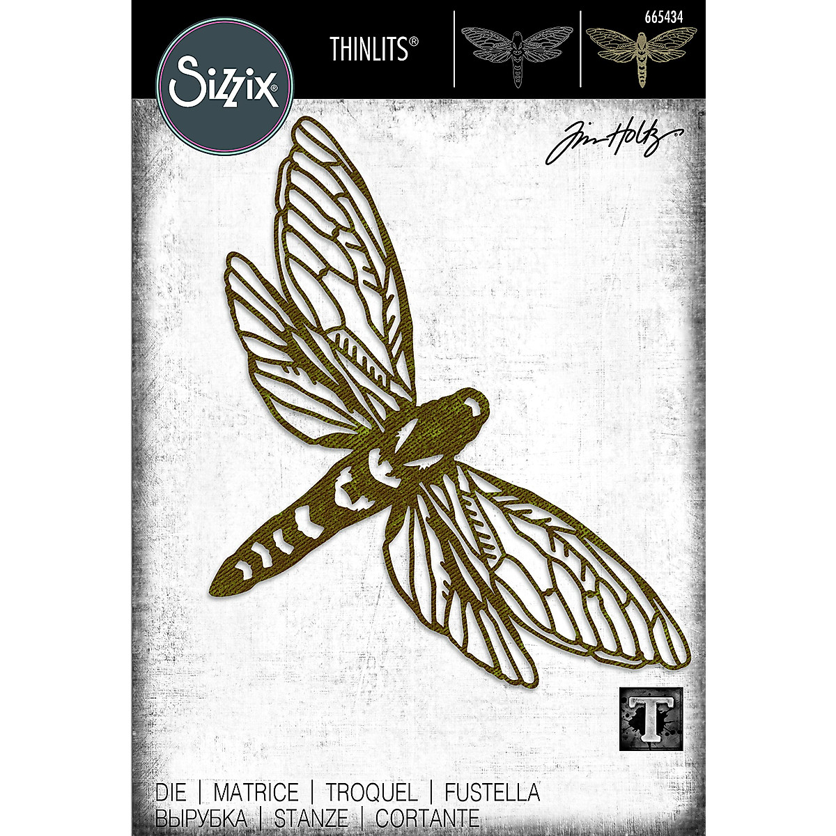 Sizzix Thinlits Die - Perspective Moth by Tim Holtz, 665434