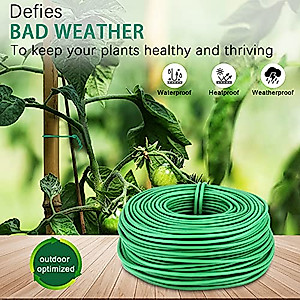 YDSL 100 Feet Soft Tie for Plants, Green Twist Garden Ties Gardening Supplies for Supporting Climbing Plants, Tomatoes, Vegetables, (Diameter - 2.5MM)