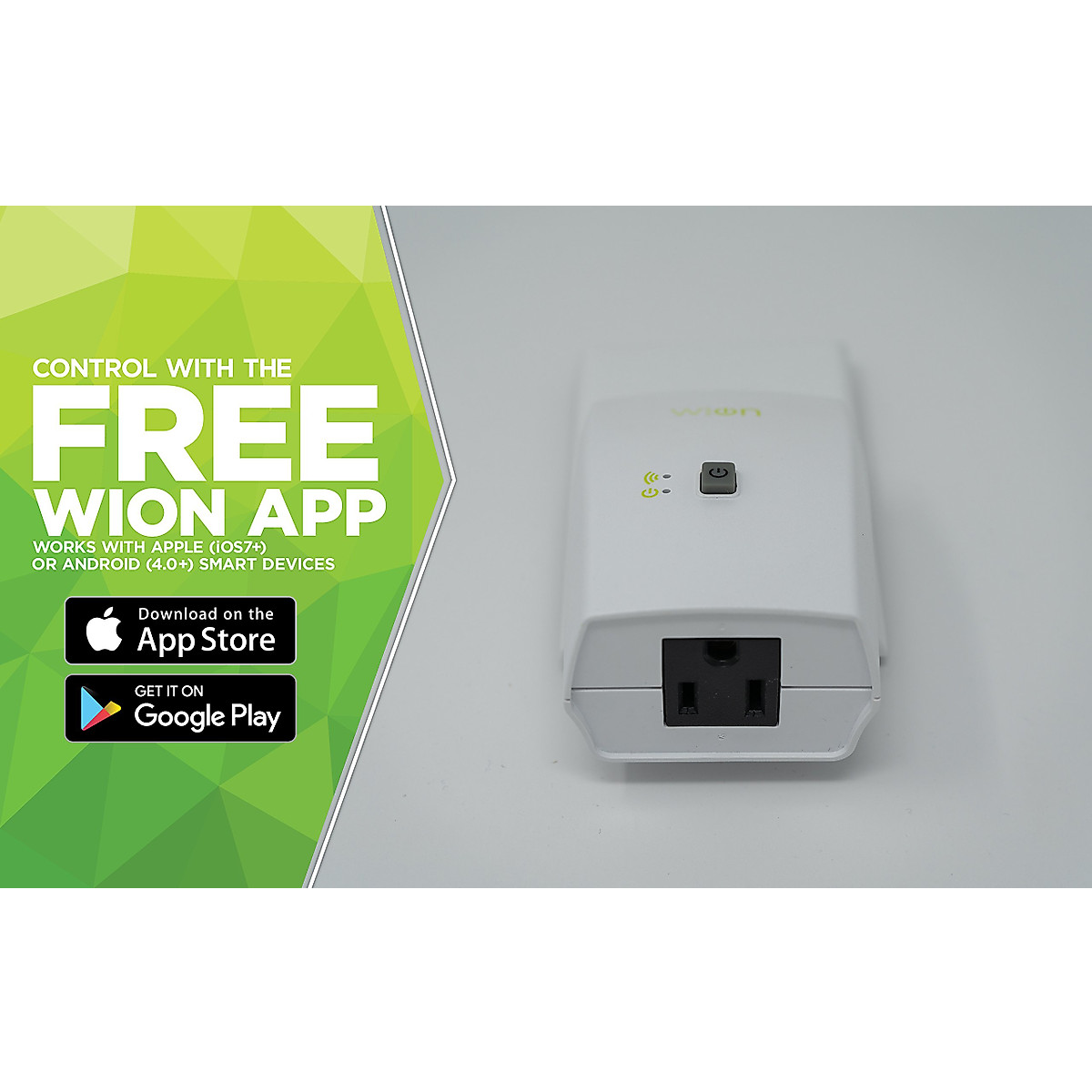 WiOn 50050 Indoor WiFi Plug With 1 Grounded Outlet, White