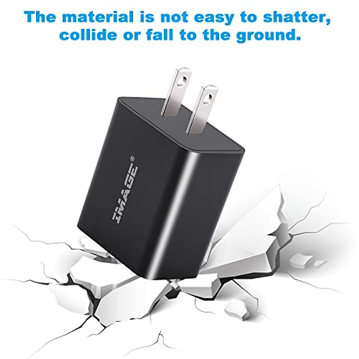 USB Charger, IMAGE 2 Packs USB Travel Charger with Dual Port, 5V/2A 10W Output Power, UL Approval Charger Adapter for Most USB Equipment