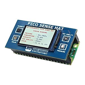 Raspberry Pi Pico with Pico Sense HAT Multi Sensor Humidity, Air Quality, Color, Pressure Sensor Sense HAT for Pico with Inbuilt 1.14” LCD Display