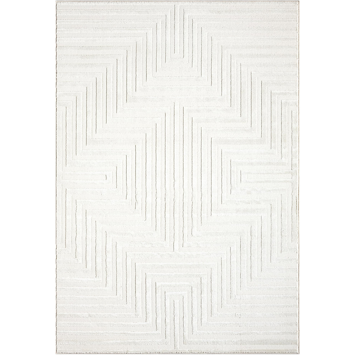 Abani Neutral Cream Area Rug 5' x 8' for Living Room, Bedroom - Tone-on-Tone Geometric Design - Durable & Easy to Clean
