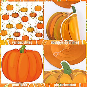 36 Pieces Fall Pumpkin Hanging Swirls Pumpkin Swirls Decorations Fall Thanksgiving Ceiling Hanging Decorations for Home Autumn Thanksgiving Harvest Decor Party Supplies