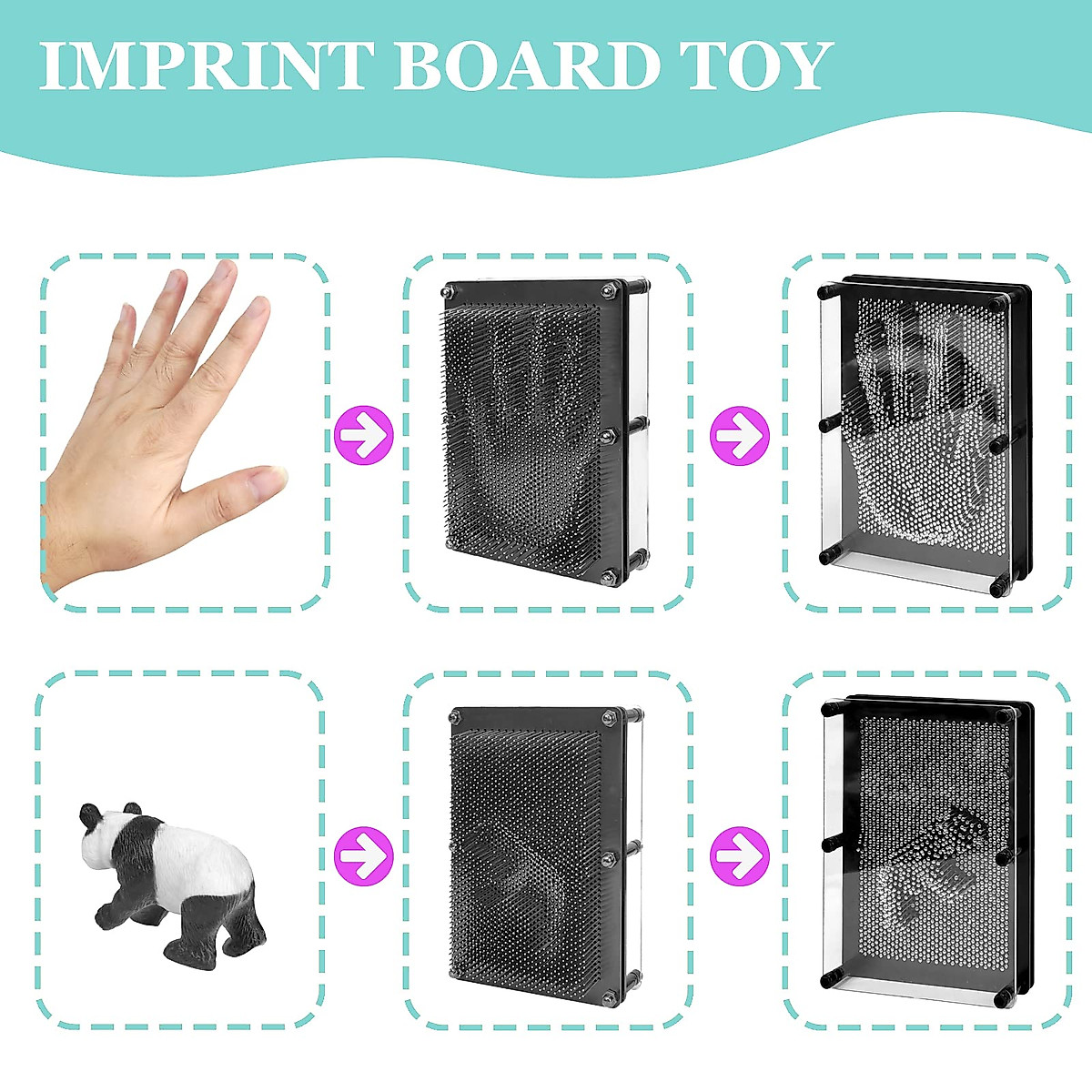 MICKYU Large Metal 3D Pin Art Board Games Toys, Autism Sensory Toys for Kids 8-12, Gifts for Autistic Children